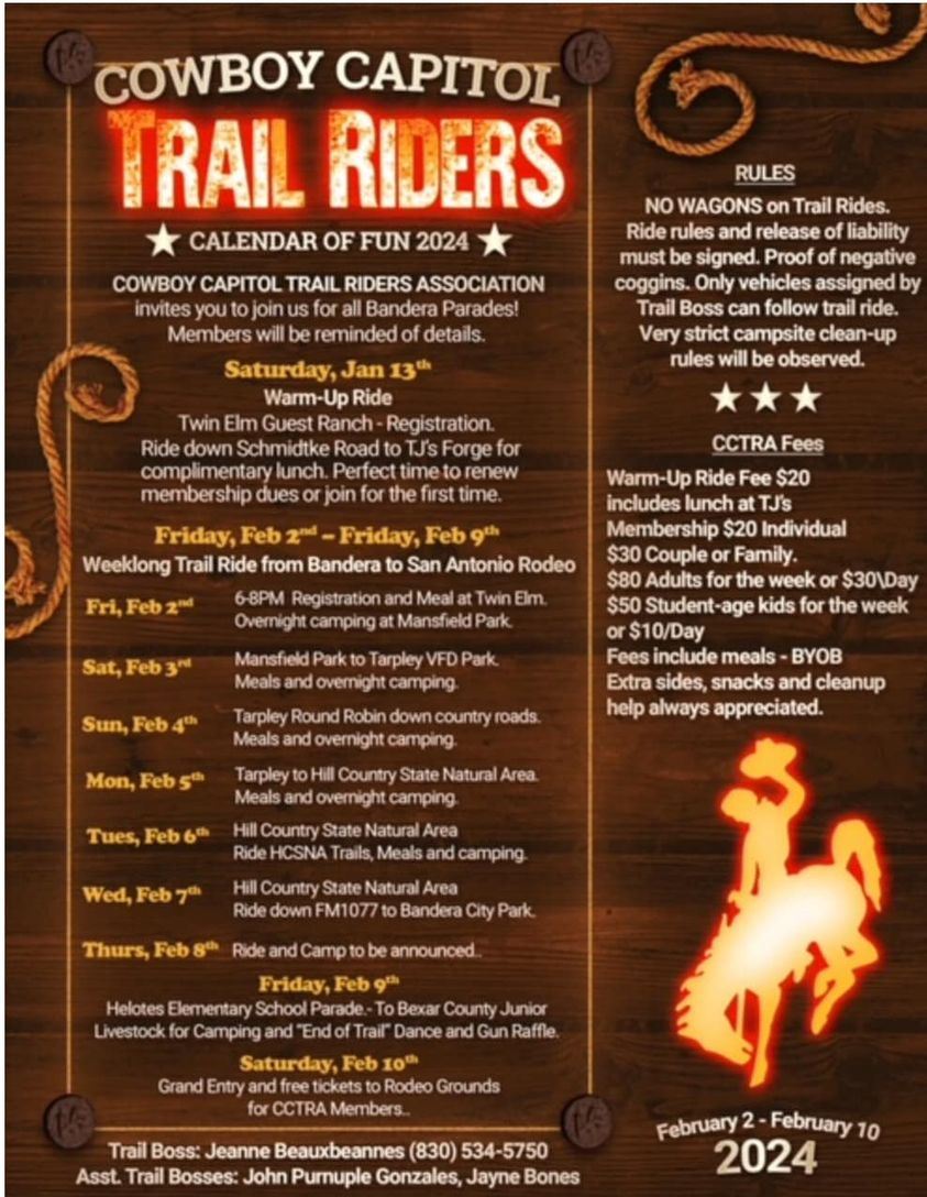 COWBOY CAPITAL TRAIL RIDERS WARM UP RIDE