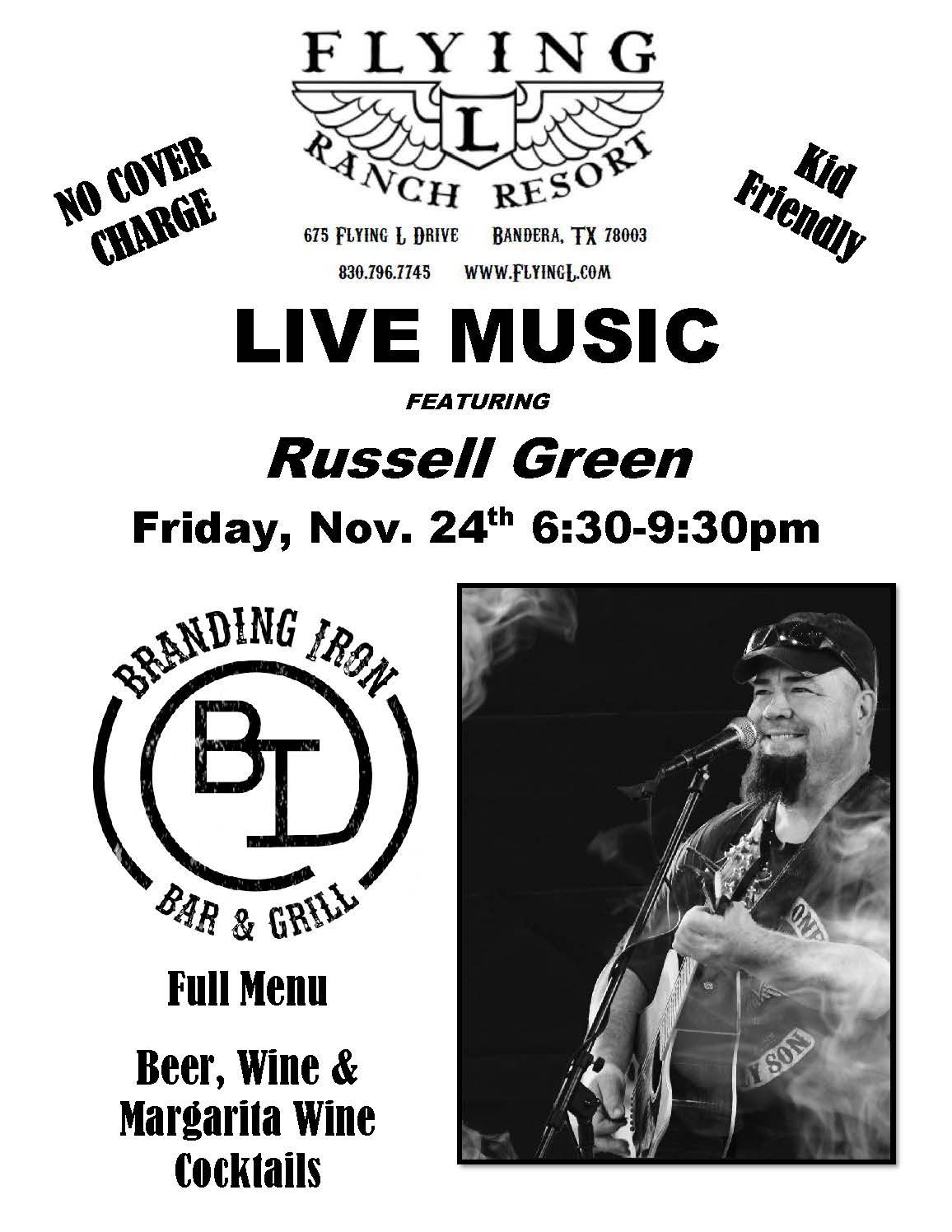 RUSSELL GREEN AT FLYING L BRANDING IRON BAR & GRILL