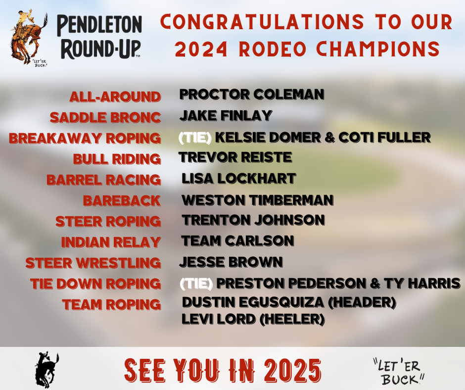 2024 Pendleton Round-Up Champions