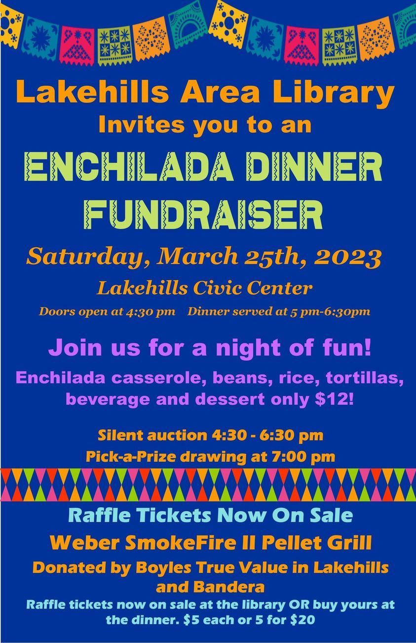 Lakehills Area Library - Enchilada Dinner Fundraiser
