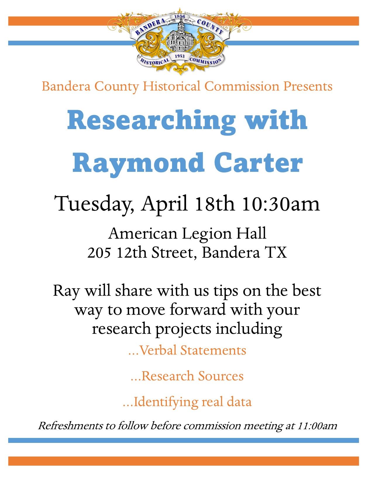 RESEARCHING WITH RAYMOND CARTER