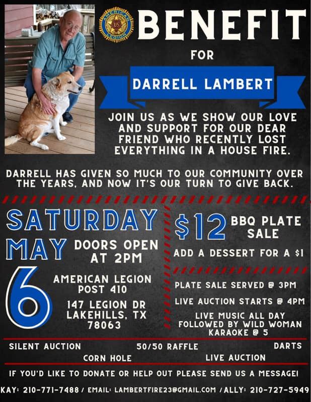 BENEFIT FOR DARRELL LAMBERT AT AMERICAN LEGION POST 410