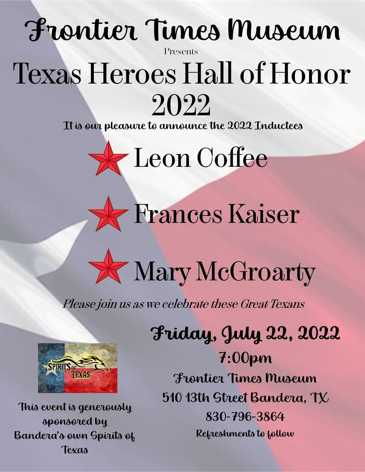 Texas Heroes Hall of Honor presented by Frontier Times Museum