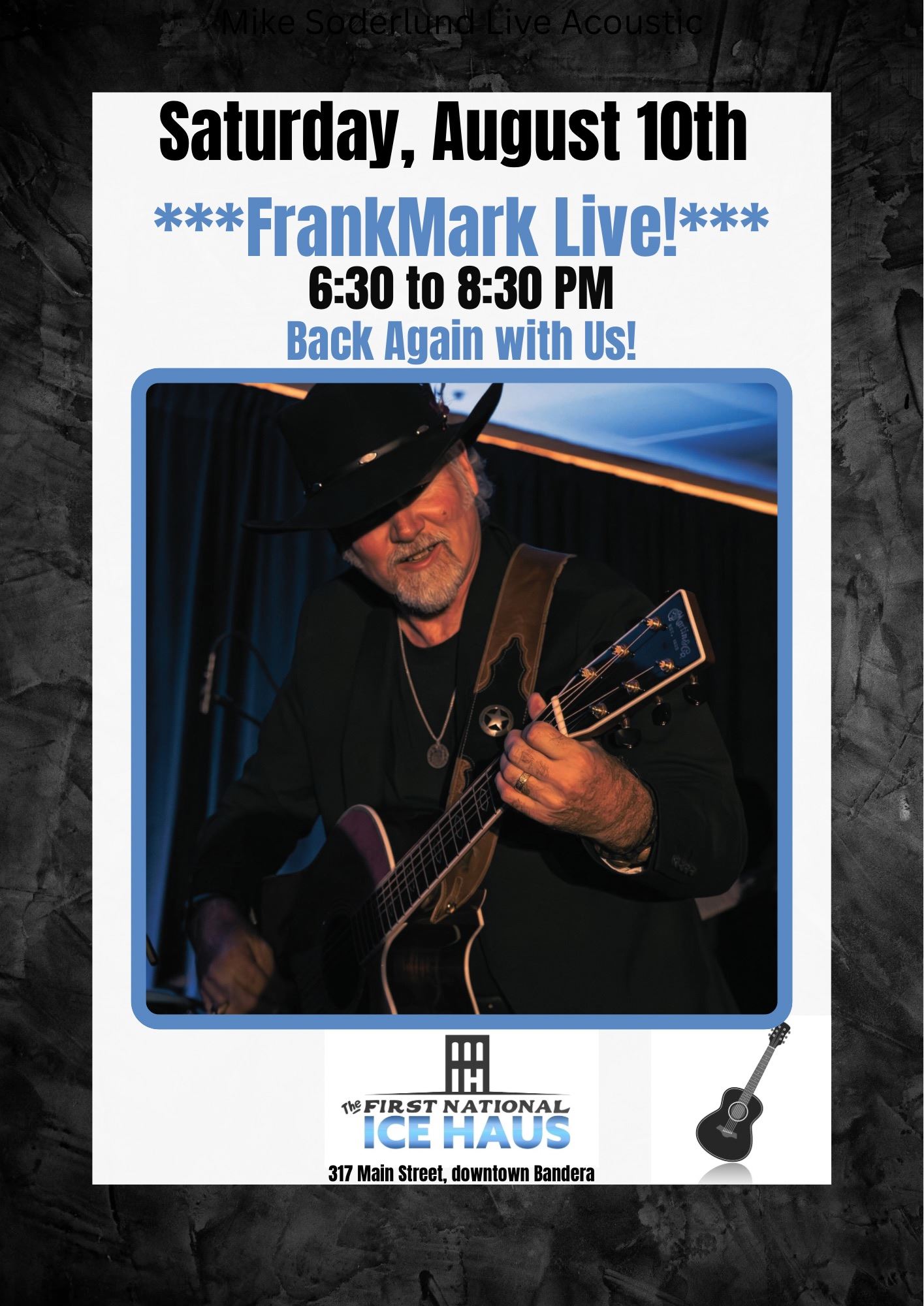 FRANK MARK AT THE FIRST NATIONAL ICE HAUS