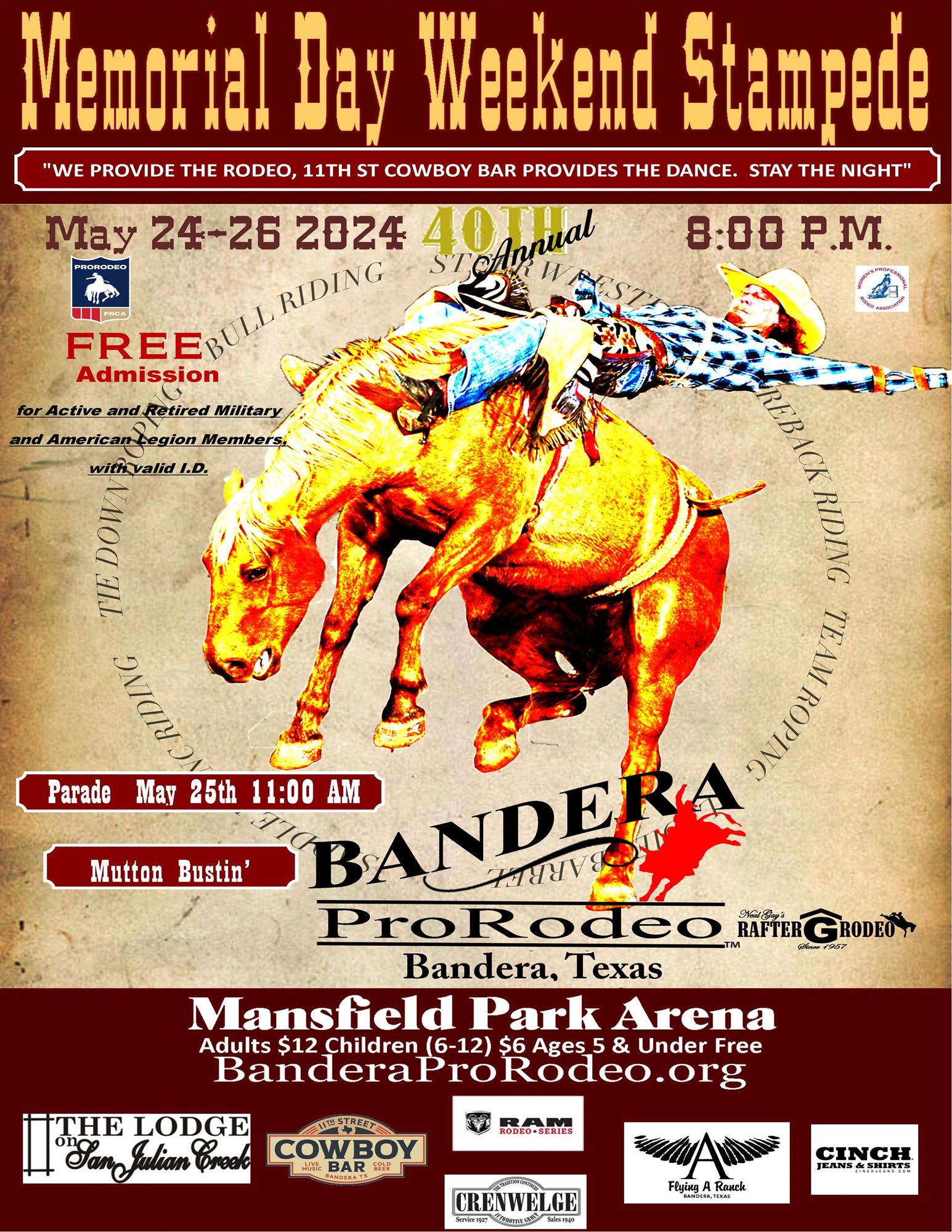 BANDERA PRORODEO PRCA STAMPEDE RODEO