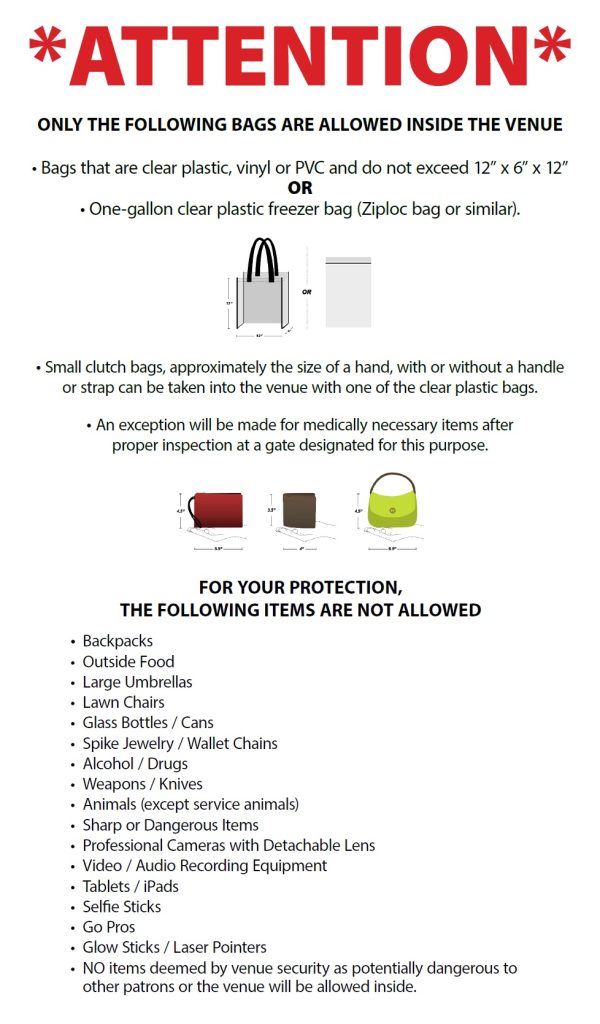 EXPO Bag Policy