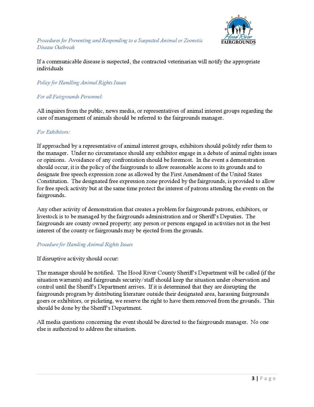 Animal Welfare Policy