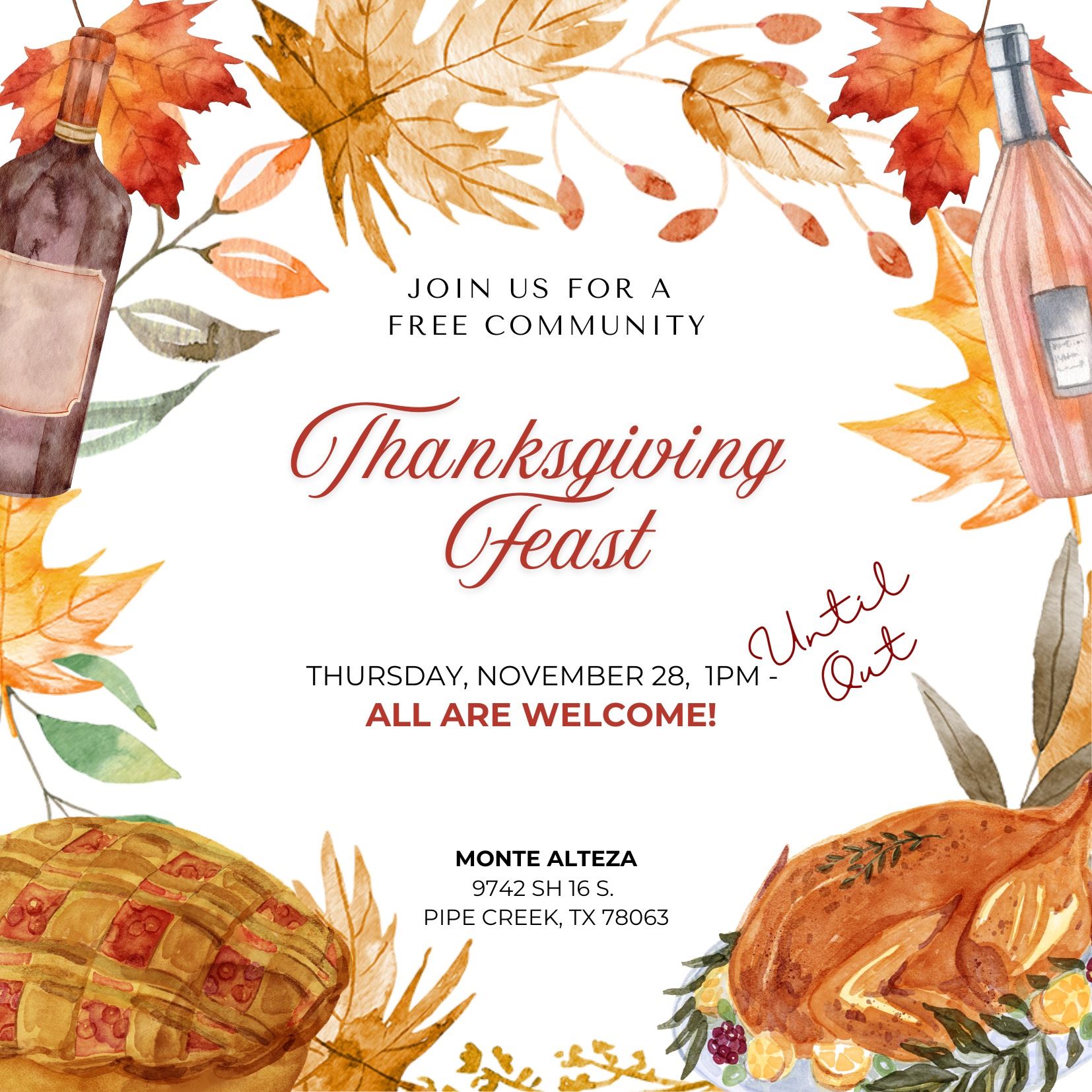 Thanksfiving Feast at Monte Alteza