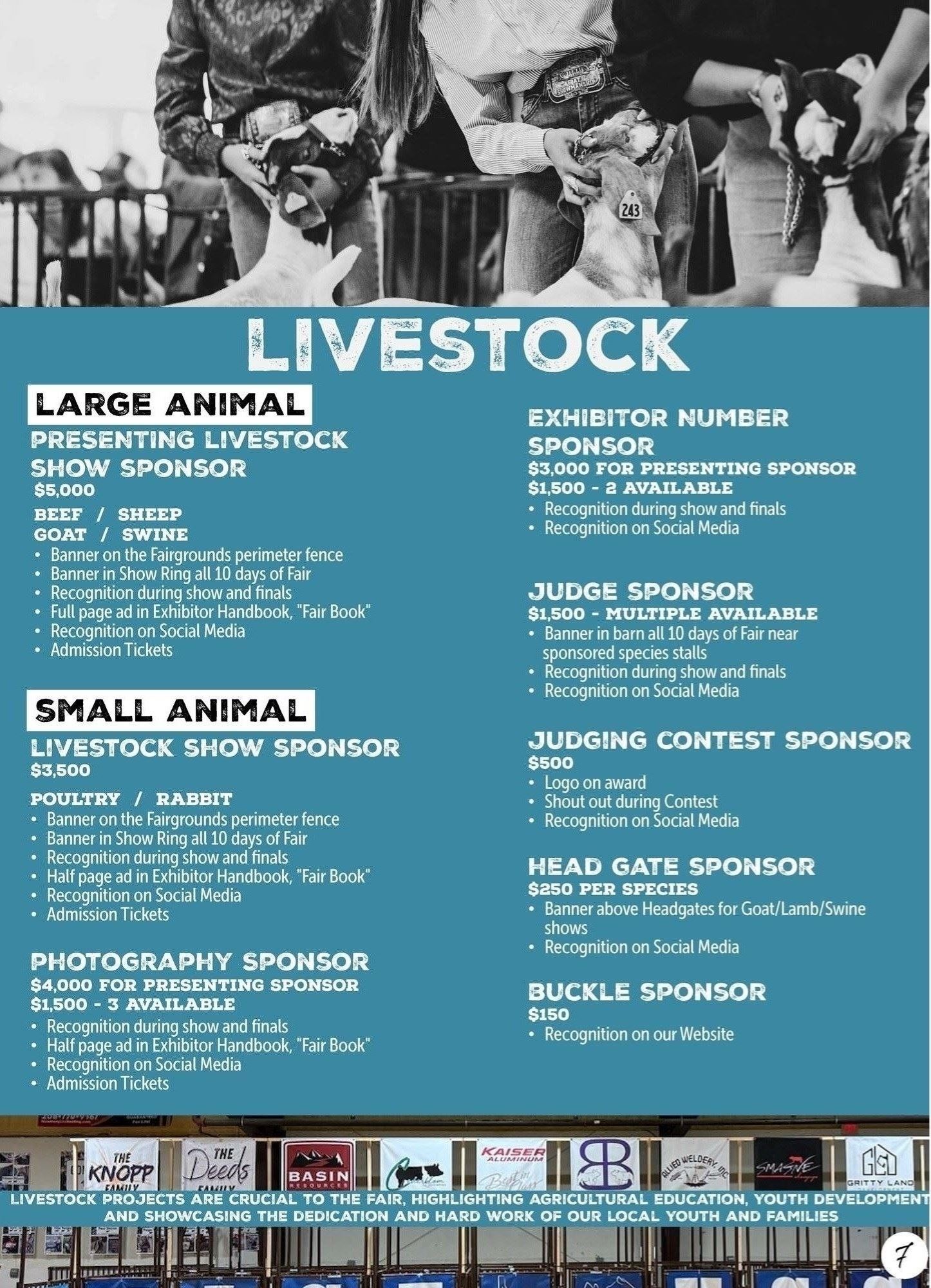 Livestock Sponsorship Opportunities