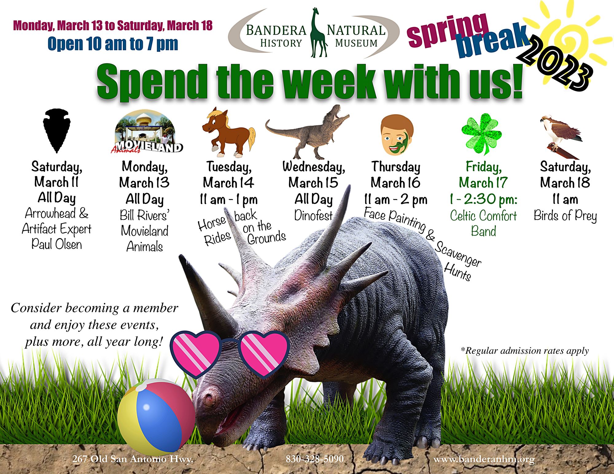 SCAVENGER HUNTS & FACE PAINTING AT THE BANDERA NATURAL HISTORY MUSEUM
