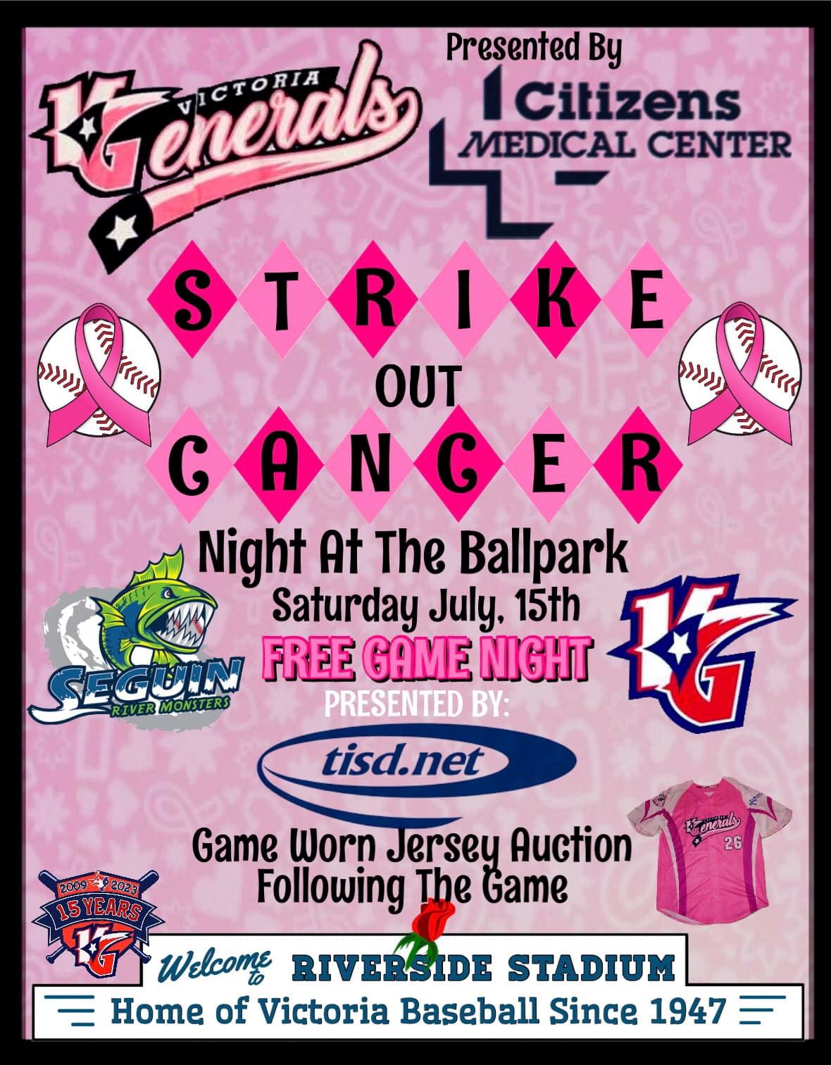 Strike Out Cancer Night at Victoria Generals Baseball