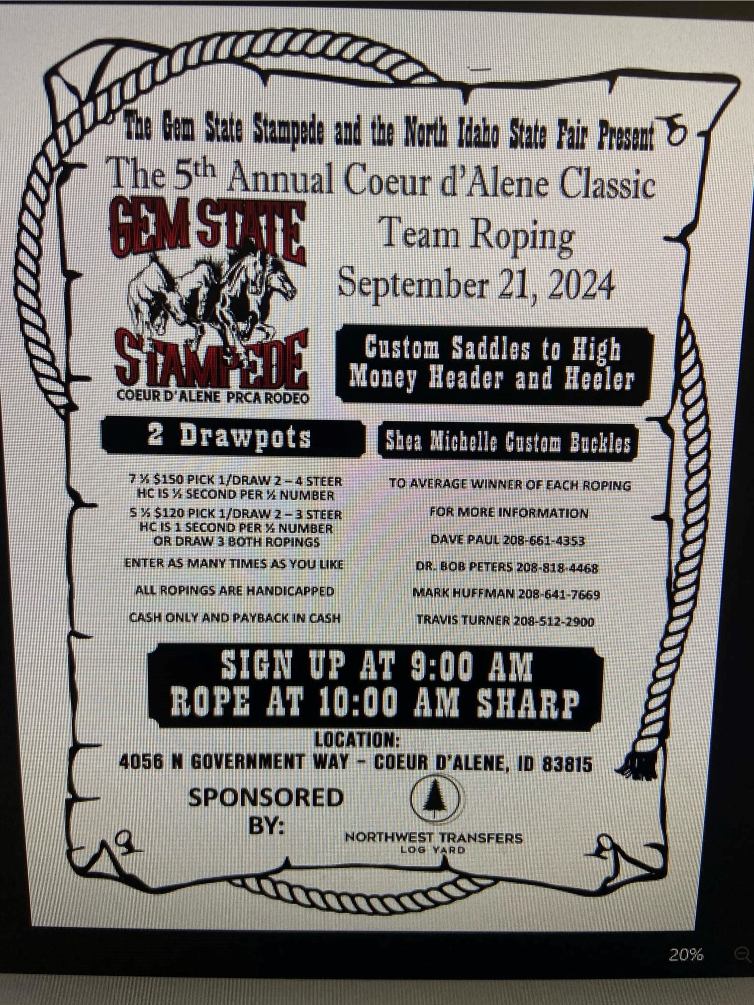5th Annual Coeur d'Alene Classic Team Roping