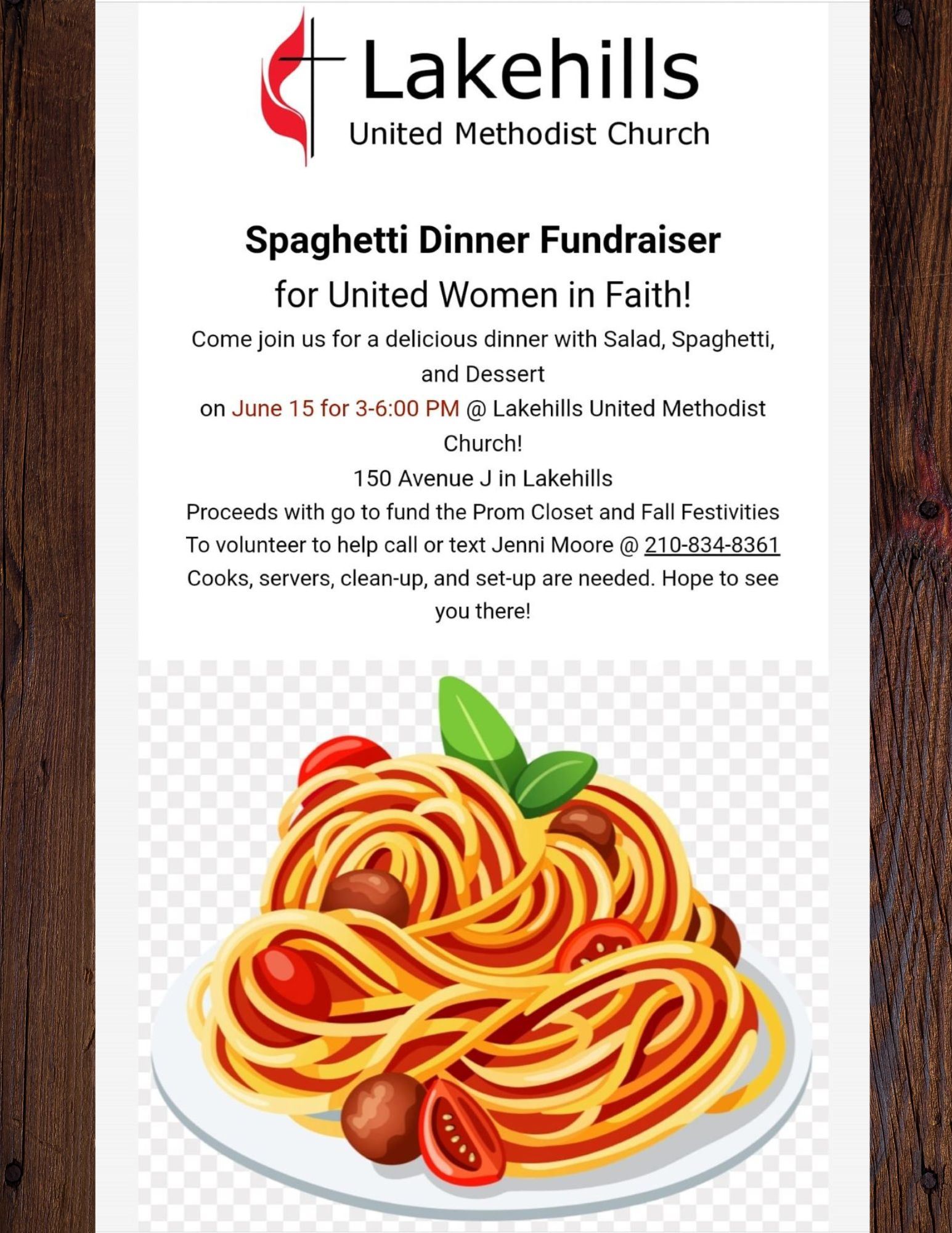 Spaghetti Dinner Fundraiser