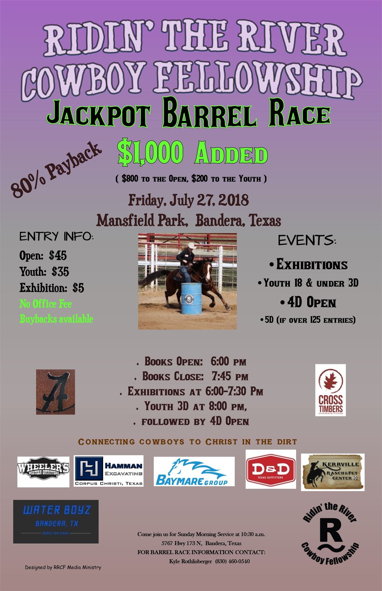 Ridin' The River Cowboy Fellowship Jackpot Barrel Race
