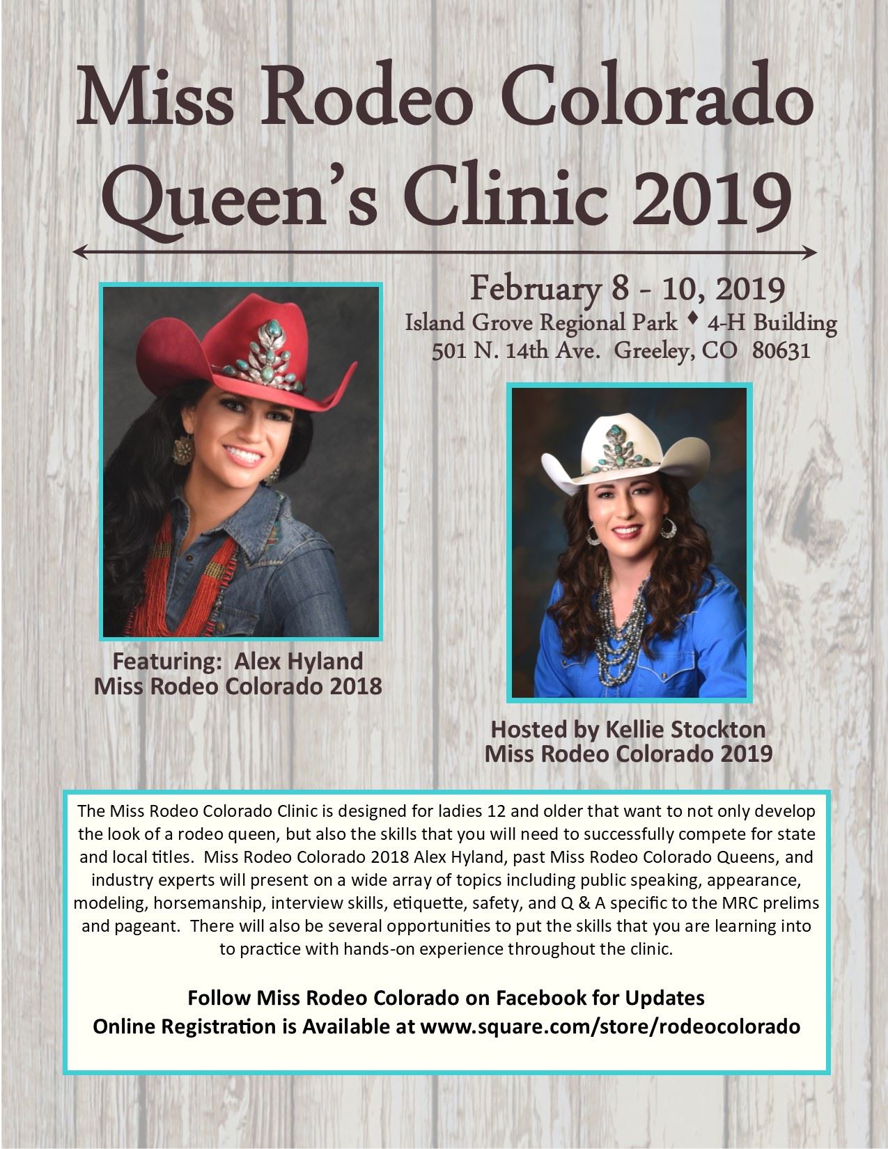 2019 Miss Rodeo Colorado Queen Cliinic