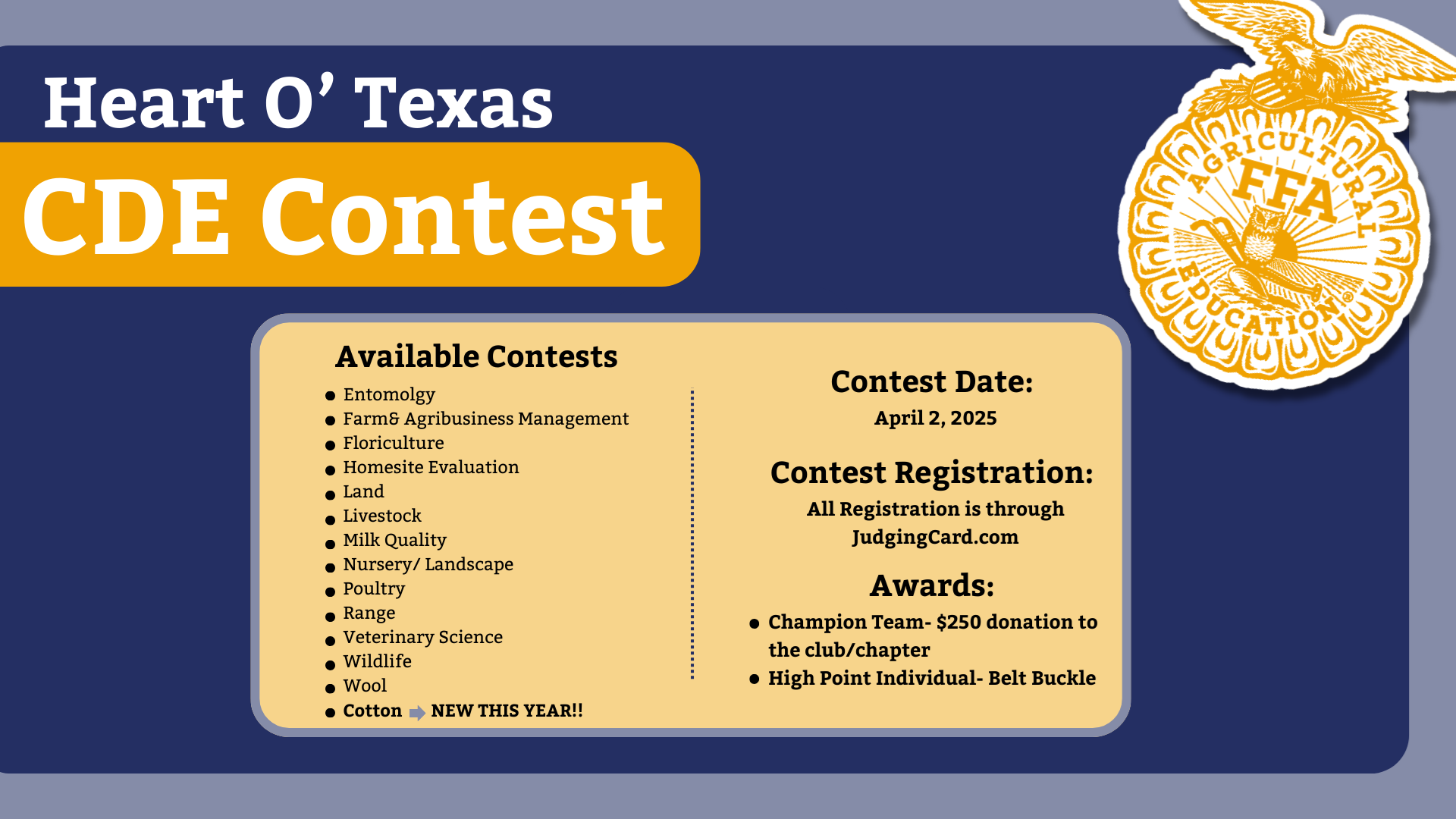 Heart O' Texas CDE Invitational Contest